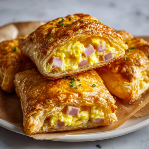 Flaky Ham & Egg Puff Pastry Pockets – A Golden Breakfast Favorite ...