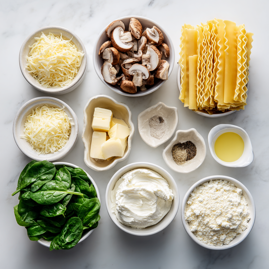 Creamy Spinach Mushroom Lasagna - Foodie Ripple