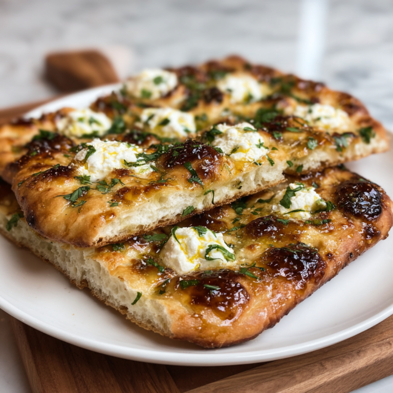 Sweet & Savory Honey Ricotta Flatbread - Foodie Ripple